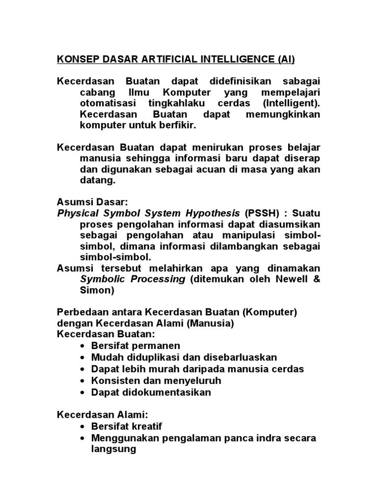Konsep Dasar Ai PDF | PDF