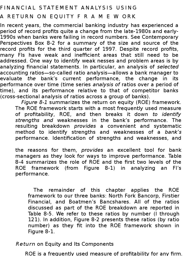 Figure 8-1 Summarizes The Return On Equity (ROE) Framework | PDF ...