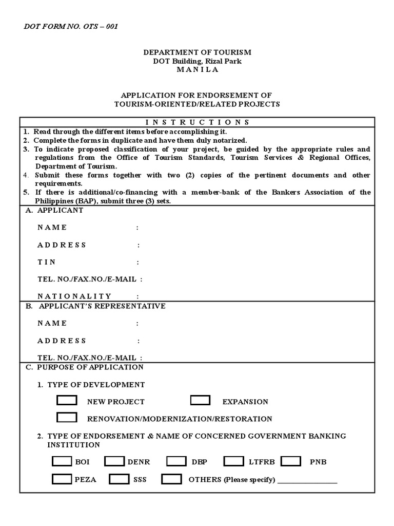 Dot Form No. Ots - 001 | PDF | Corporations | Ownership