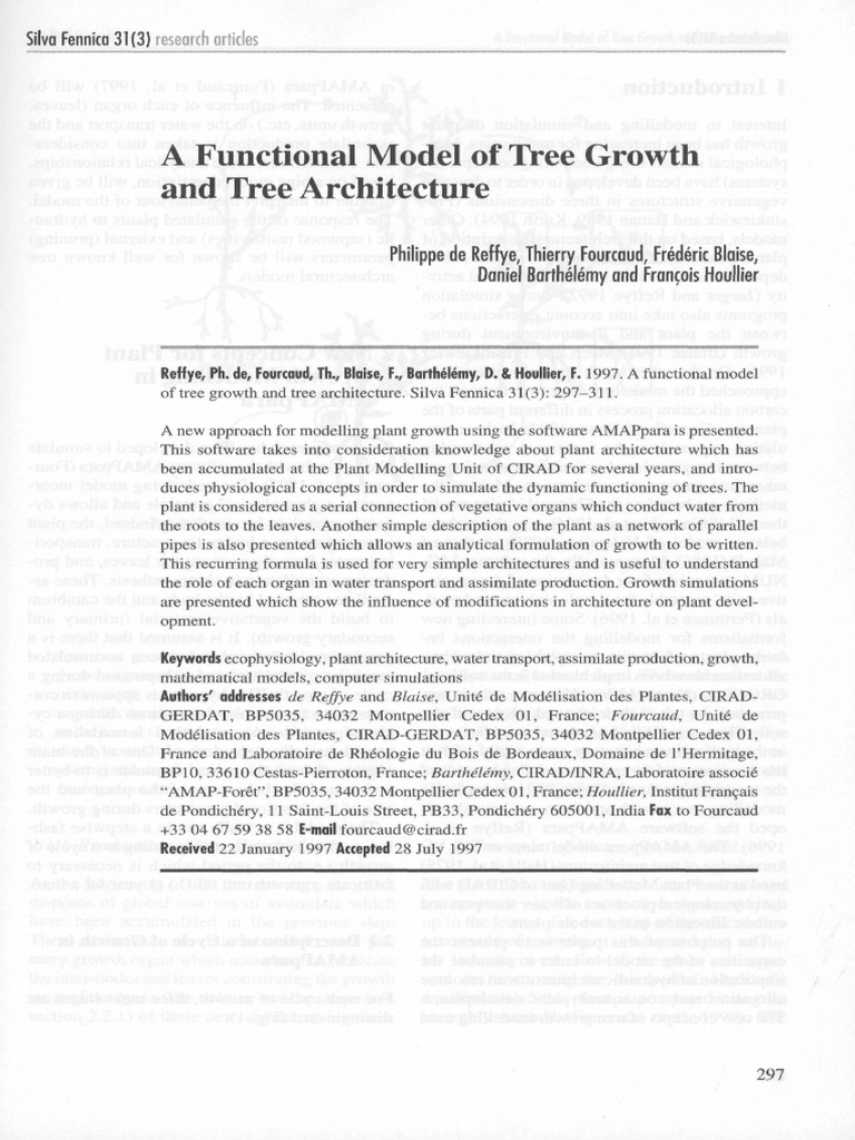 A Functional Model of Tree Growth and Tree Architecture: Silva Fennica ...