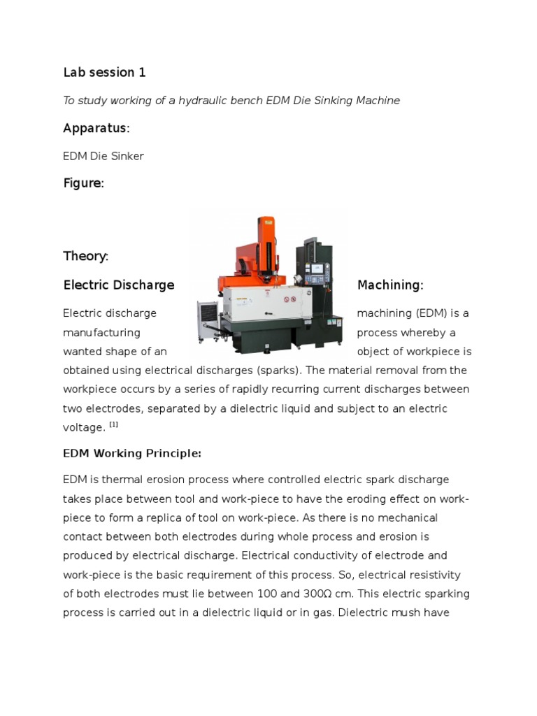 EDM Die Sinking | Machining | Physical Chemistry