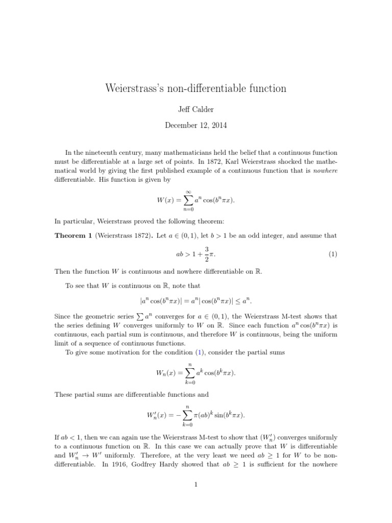 Weierstrass Function Pdf