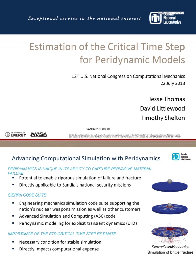 Estimation Of The Critical Time Step For Peridynamic Models Pdf Eigenvalues And Eigenvectors