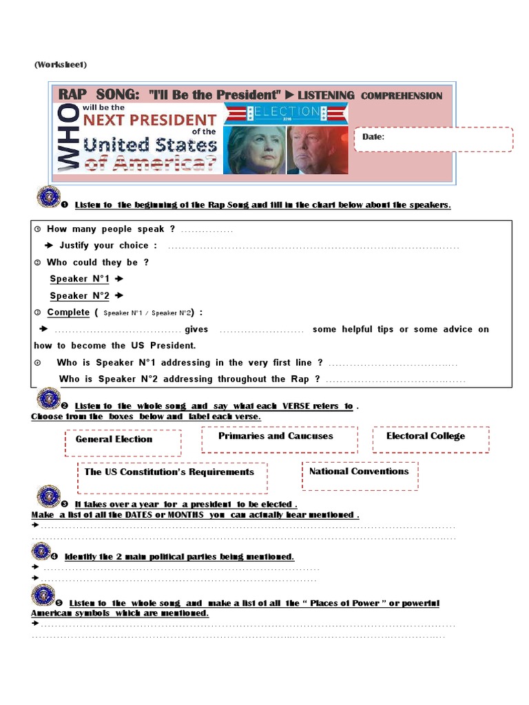 Rap Song Listening Comprehension Worksheet | PDF | Art