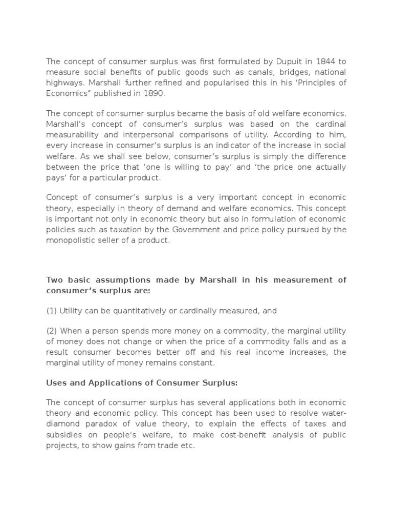 Consumer Surplus | PDF | Economic Surplus | Demand