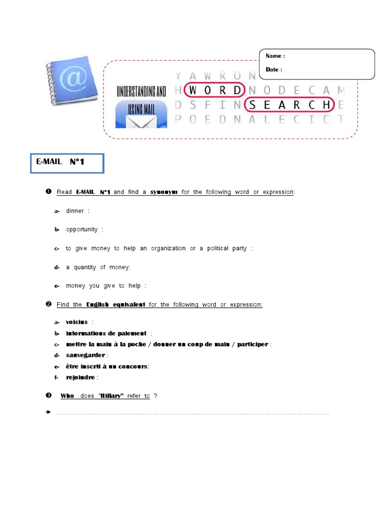 Email Messages Wordsearch | PDF