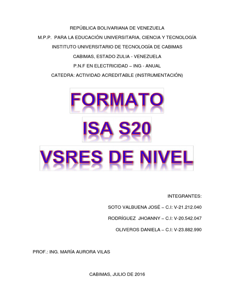 Formato ISA - S20 | PDF