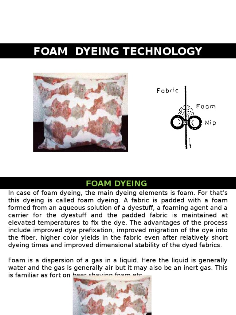 Foam Dyeing | PDF | Foam | Emulsion