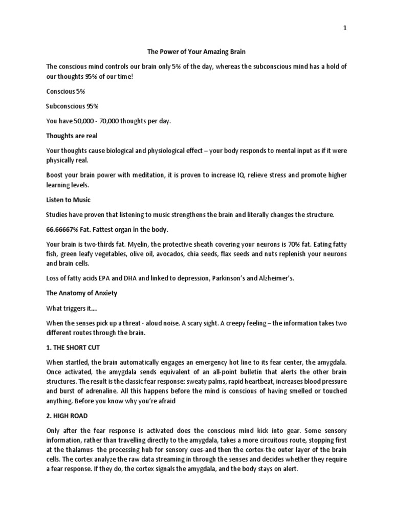 The Power of Your Amazing Brain | PDF | Brain | Sleep