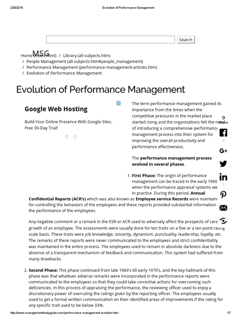 03 Evolution of Performance Management | PDF | Performance Appraisal ...
