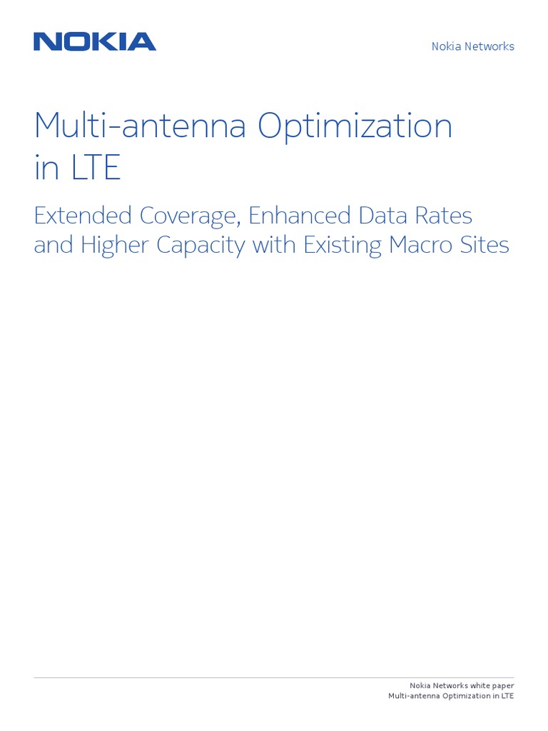 Nokia Multiantenna White Paper | PDF | Mimo | Antenna (Radio)