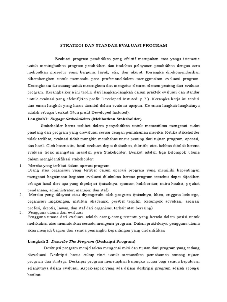 Strategi Evaluasi Program Pendidikan | PDF