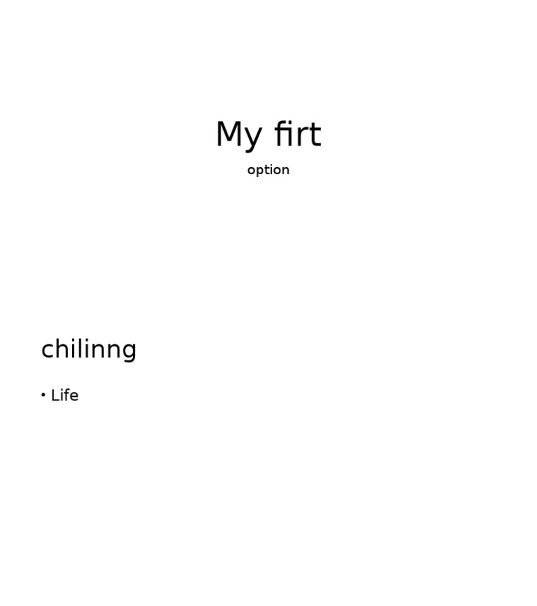 My Firt: Option | PDF