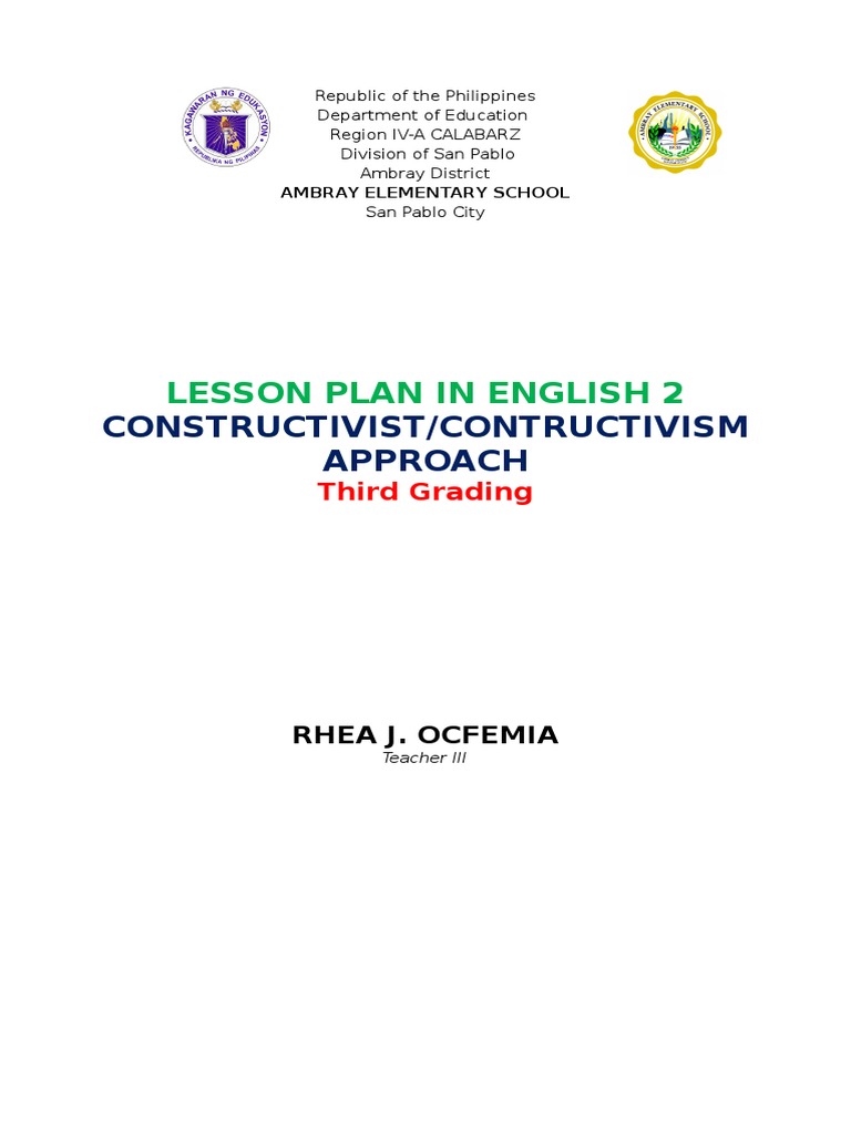 Constructivism & Integrative Plan Grade 2 | PDF | Lesson Plan ...