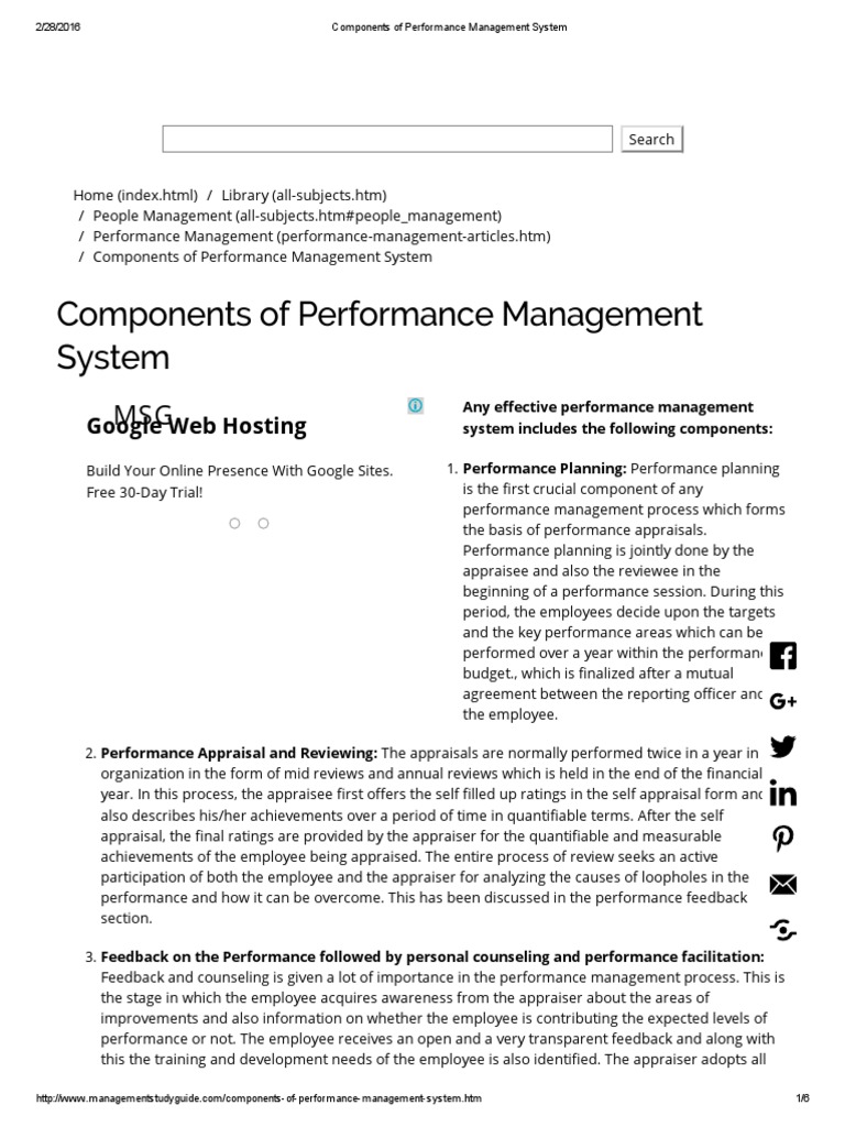 04 Components of Performance Management System | PDF | Performance ...