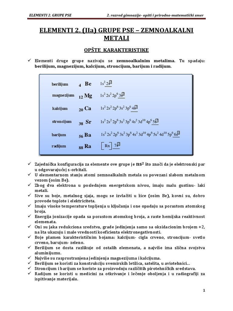 Elementi 2. Grupe Pse | PDF
