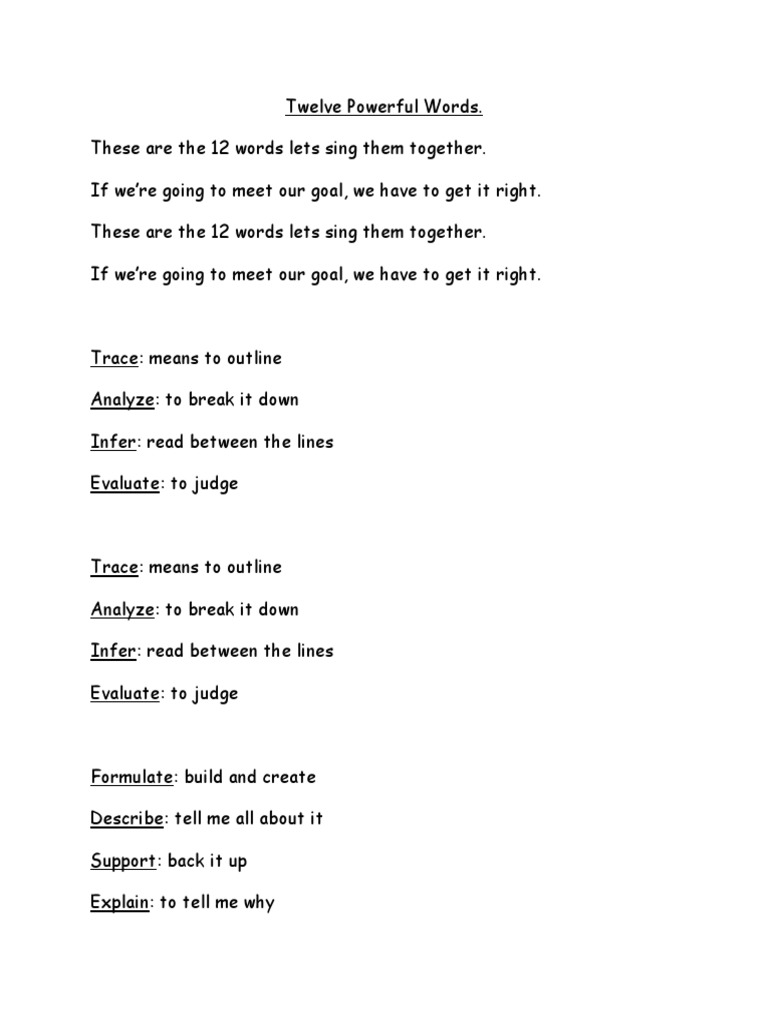 12 Powerful Words | PDF