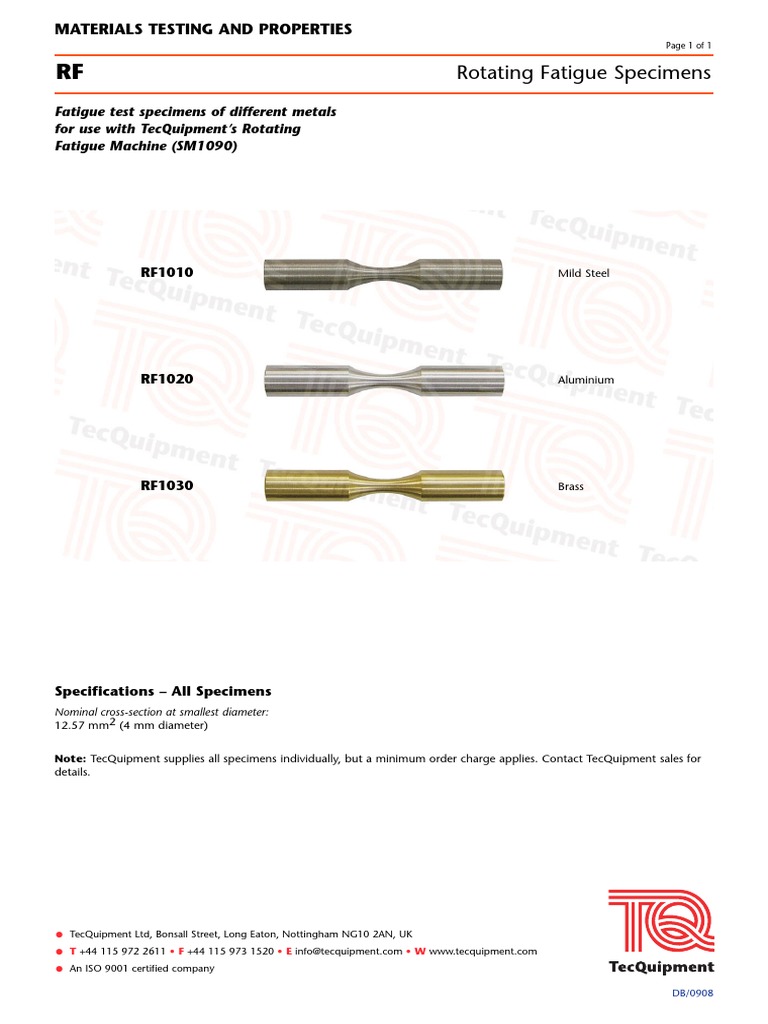 RFSpecimens 0908 PDF | PDF | Technology & Engineering
