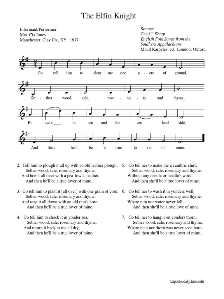 The Elfin Knight | PDF