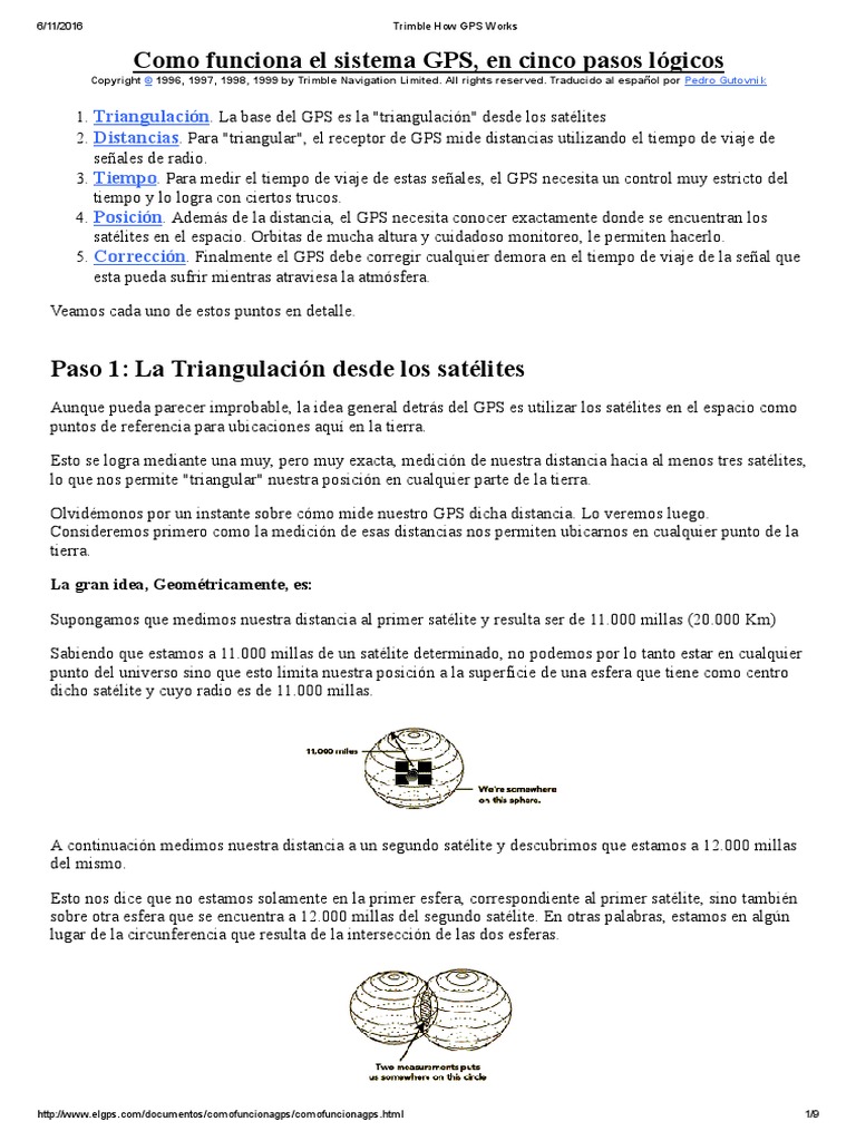 Funcionamiento GPS. 5 Pasos Lógicos | PDF | Sistema de Posicionamiento ...