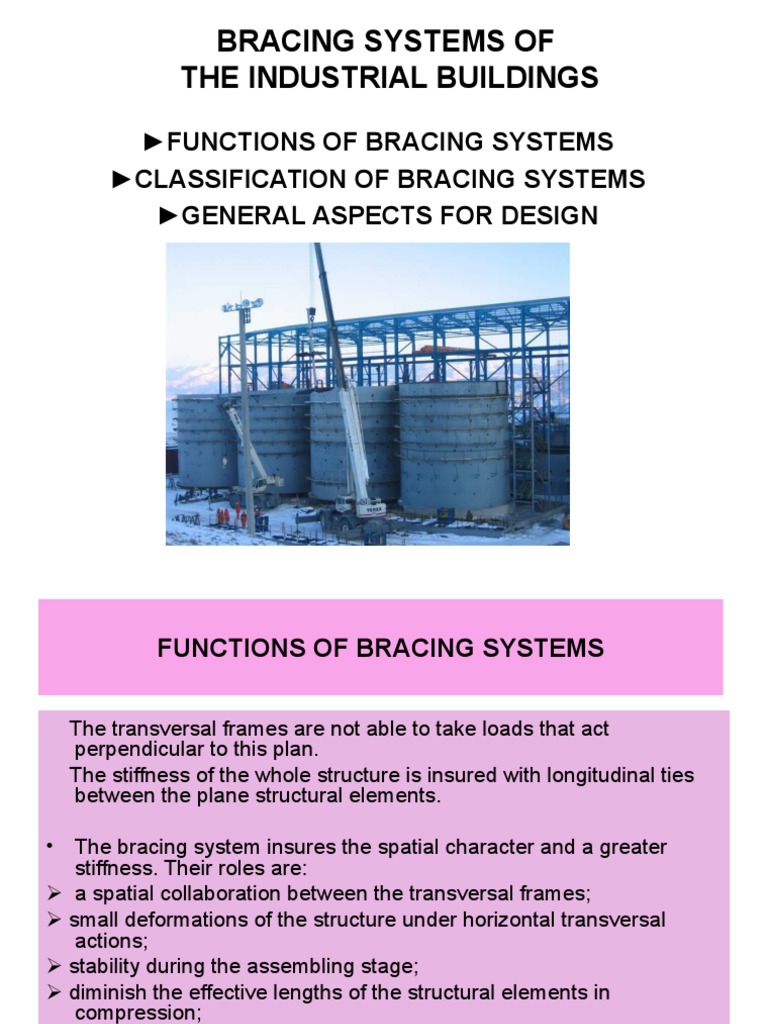Bracing Systems of Industrial Buildings | PDF | Truss | Engineering