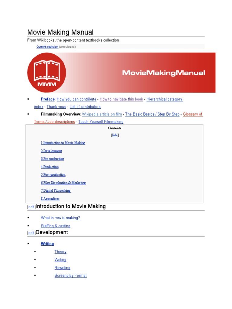 Movie Making Manual | PDF | Filmmaking | Screenplay