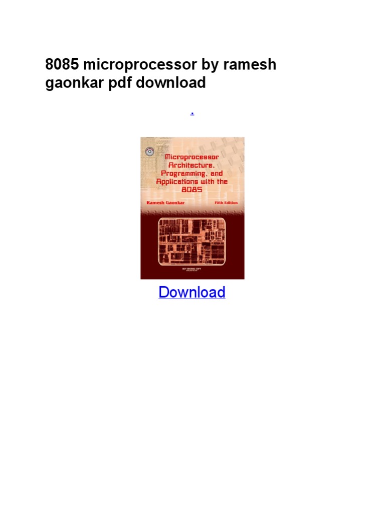 Ramesh Gaonkar's 8085 Microprocessor PDF | PDF | Central Processing ...