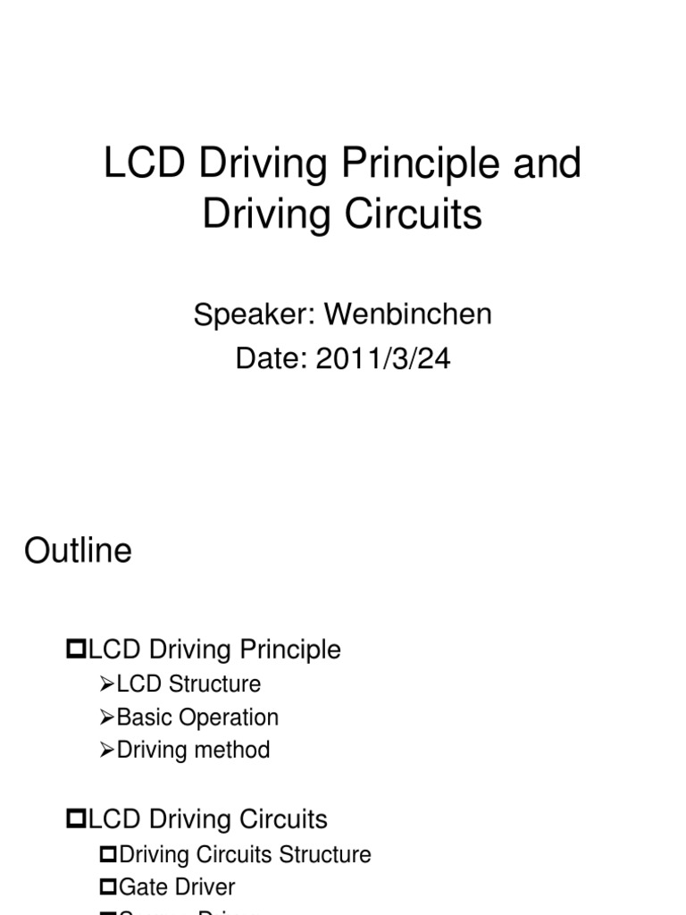 LCD Driving Principles and Circuits | PDF | Liquid Crystal Display ...