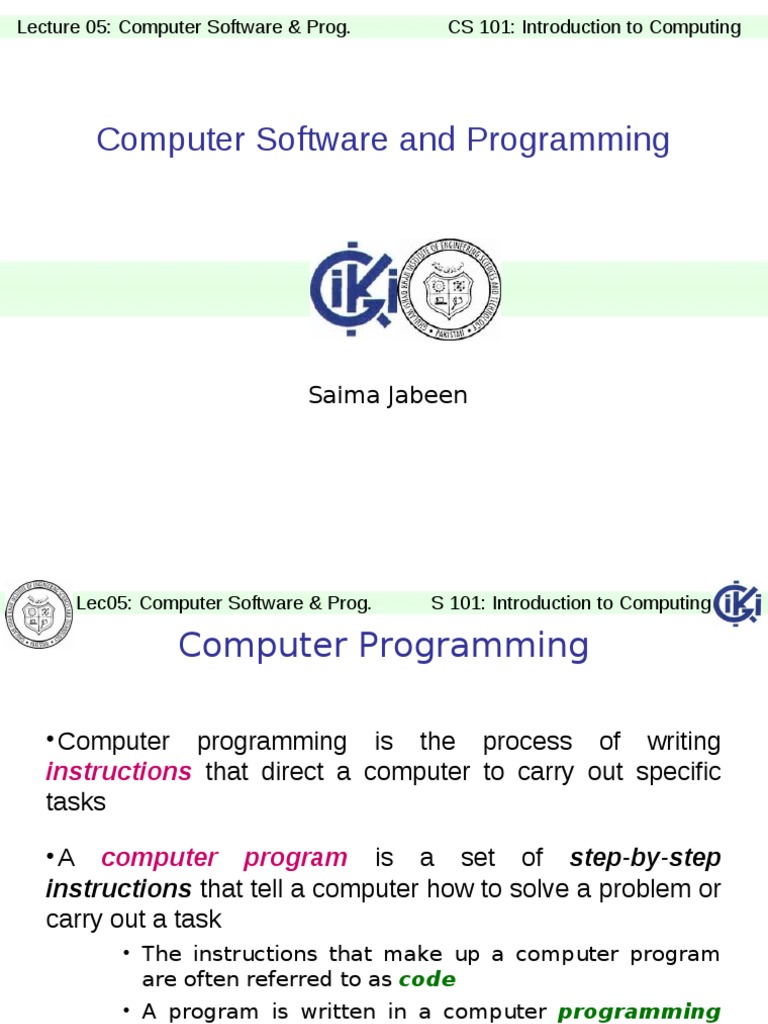 ITC Lec05 Computer Software and Programming | PDF | Computer ...
