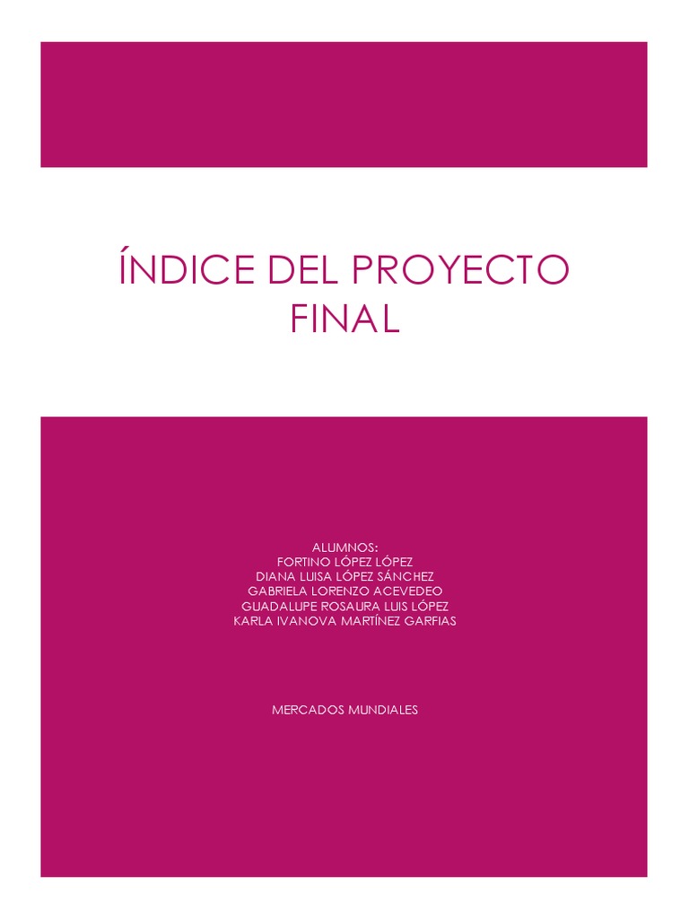 Índice Del Proyecto Final | PDF
