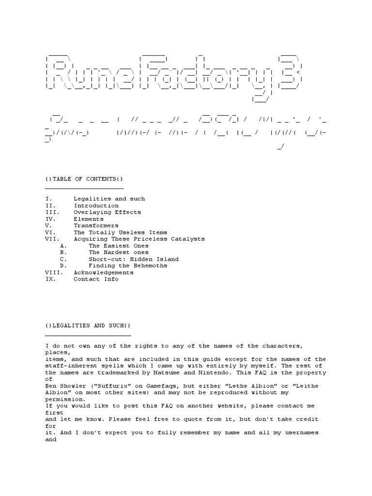 Rune Factory 3 Magical Staff Spell | Download Free PDF | Forging | Orc ...