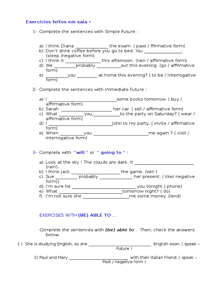 Future With WILL and GOING To | PDF