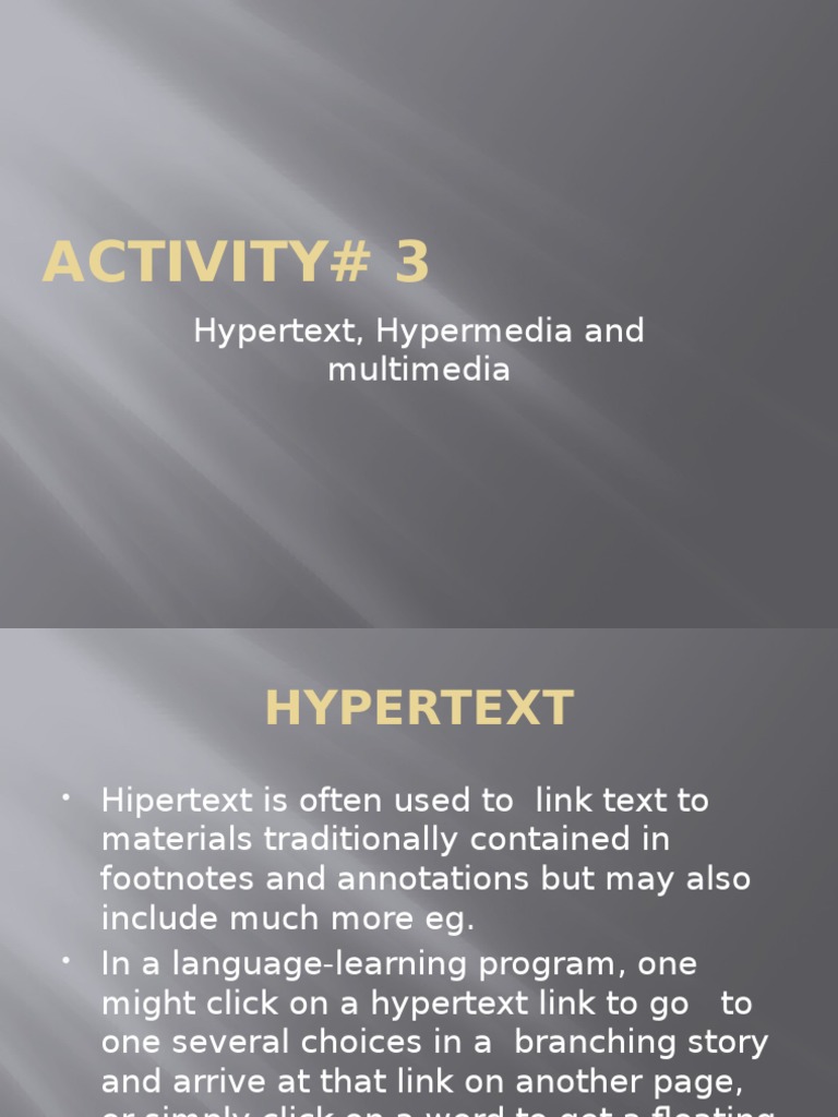 Activity #3 | PDF | Hypertext | Multimedia