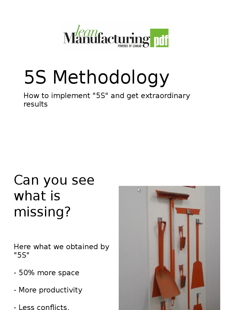 5S Methodology: How To Implement "5S" and Get Extraordinary Results | PDF