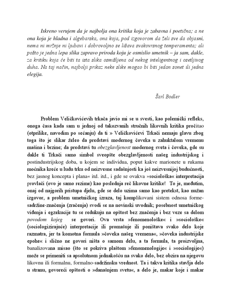 Danilo Kiš o Vladimiru Veličkoviću | PDF