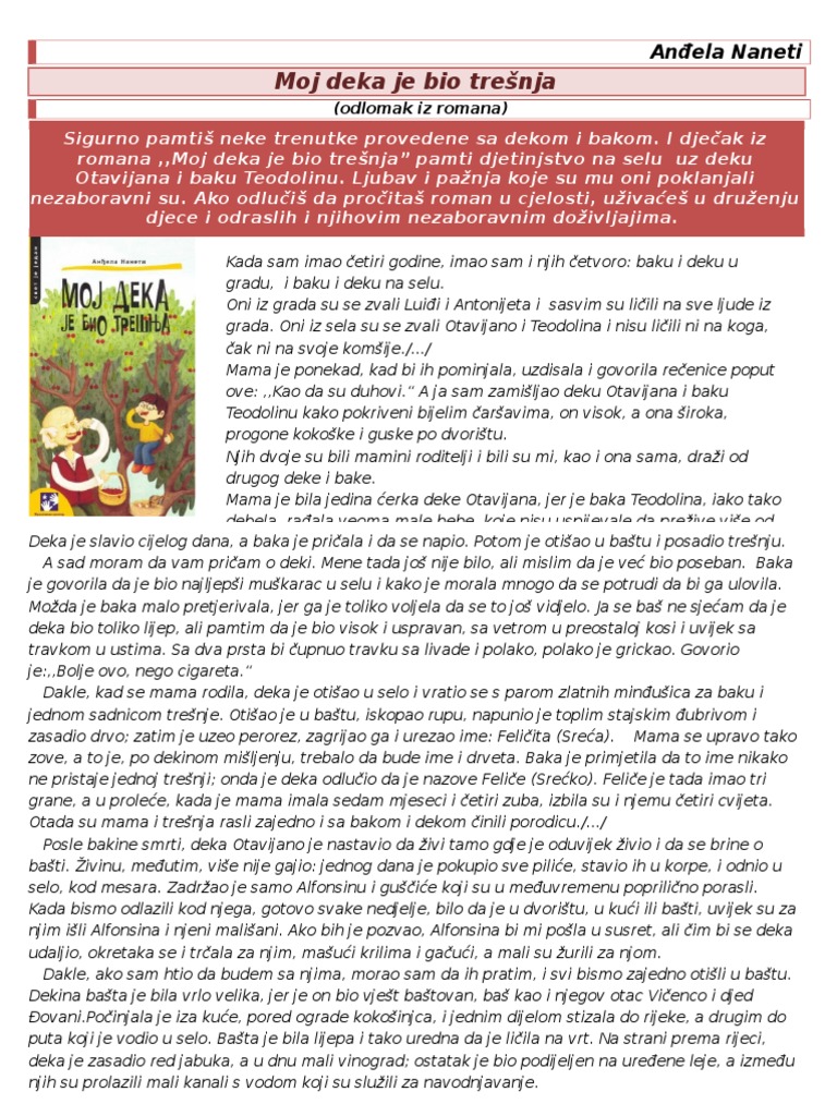 Anđela Naneti, Moj Deka Je Bio Trešnja | PDF