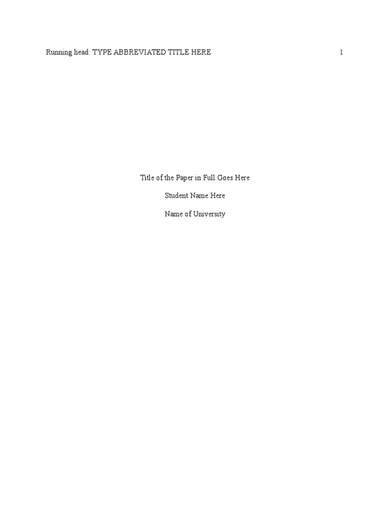 APA Course Paper Template 6th Ed | PDF