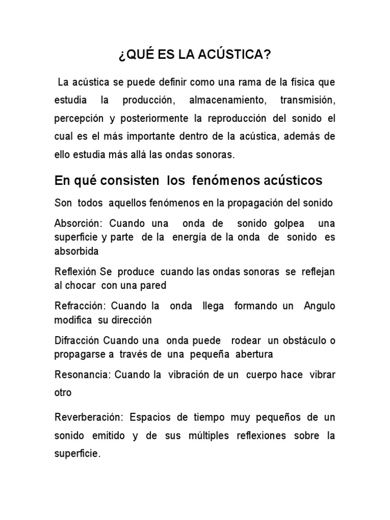 Qué Es La Acústica | PDF | Sonido | Olas
