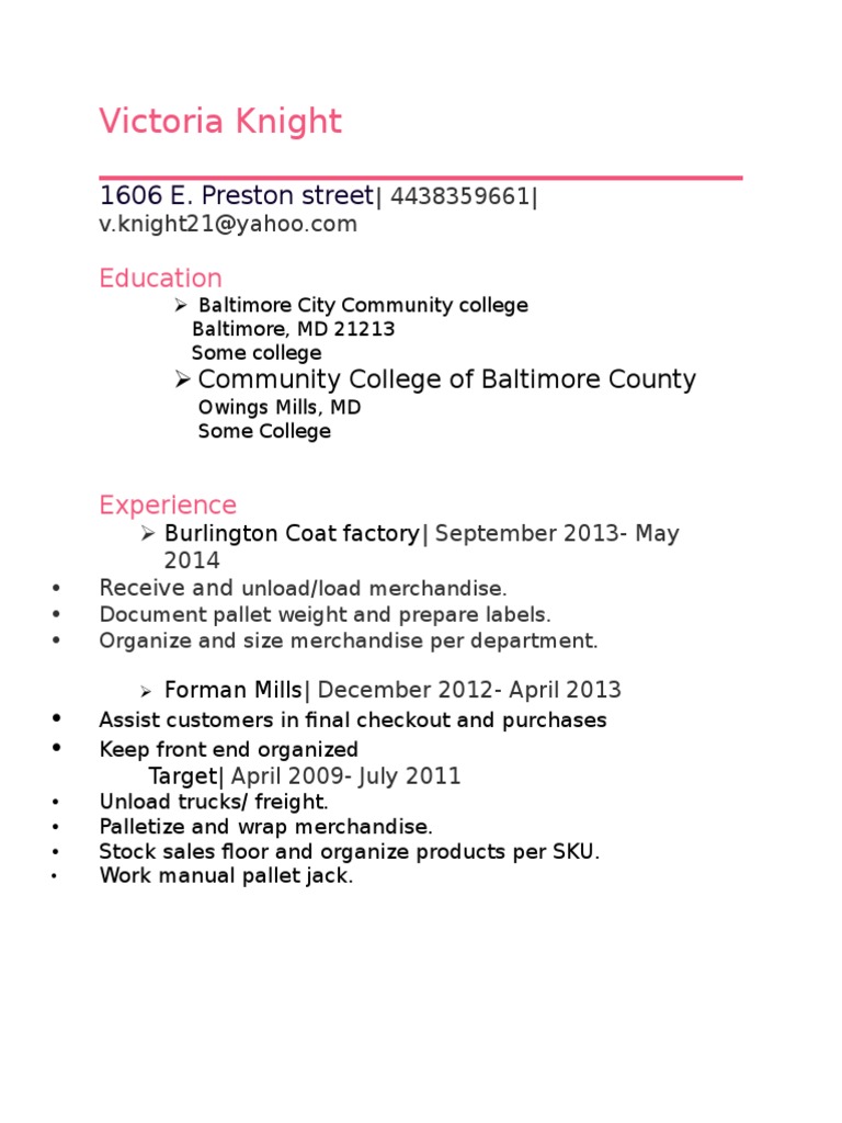 Victorias Resume | PDF