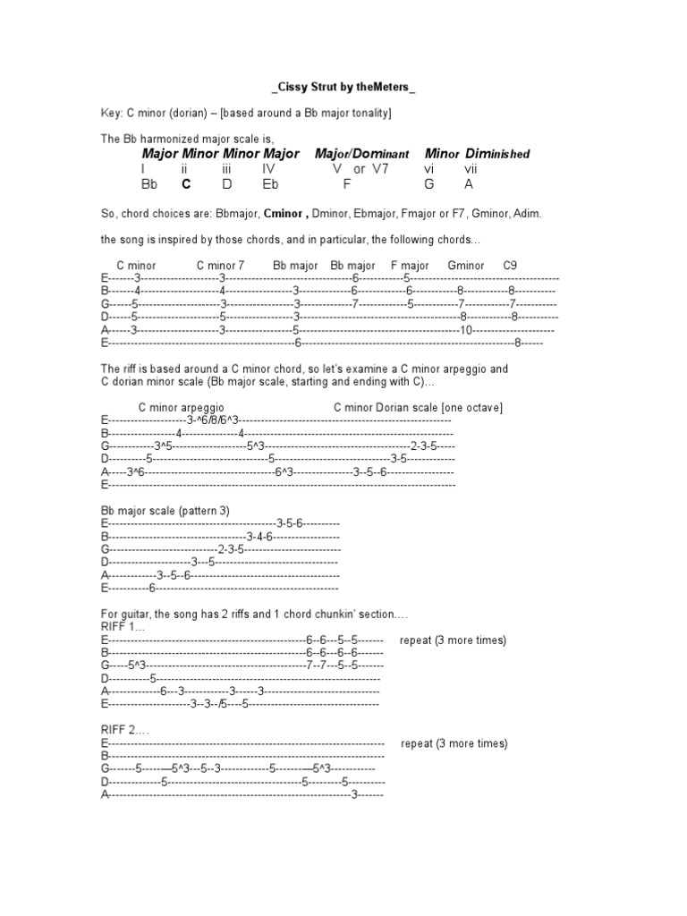 cissy Strut lesson | Chord (Music) | Scale (Music)