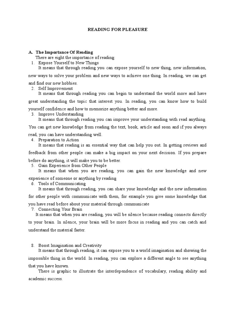 Reading For Pleasure | PDF | English Language | Reading (Process)