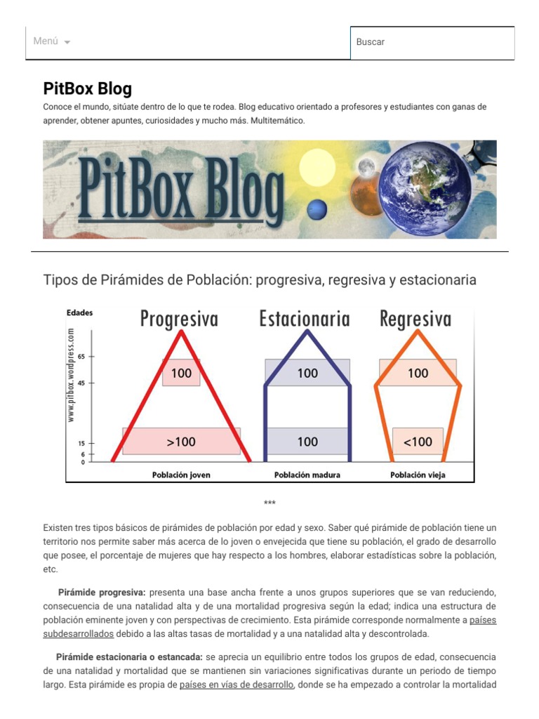 Tipos de Pirámides de Población Progresiva, Regresiva y Estacionaria ...