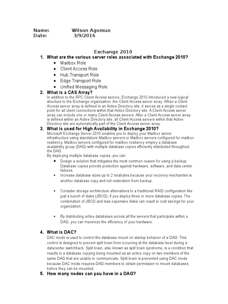 Mailbox Role Client Access Role Hub Transport Role Edge Transport Role ...