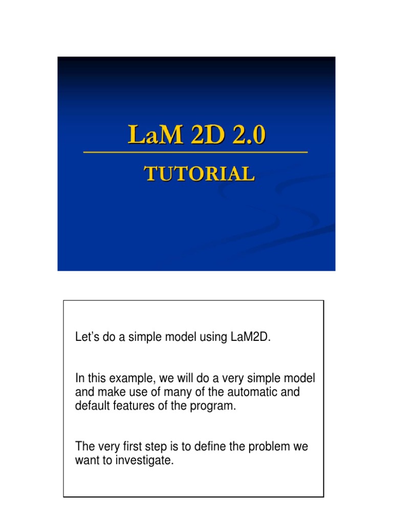 LaM2D Model Setup for Mining Simulation | PDF | Menu (Computing ...