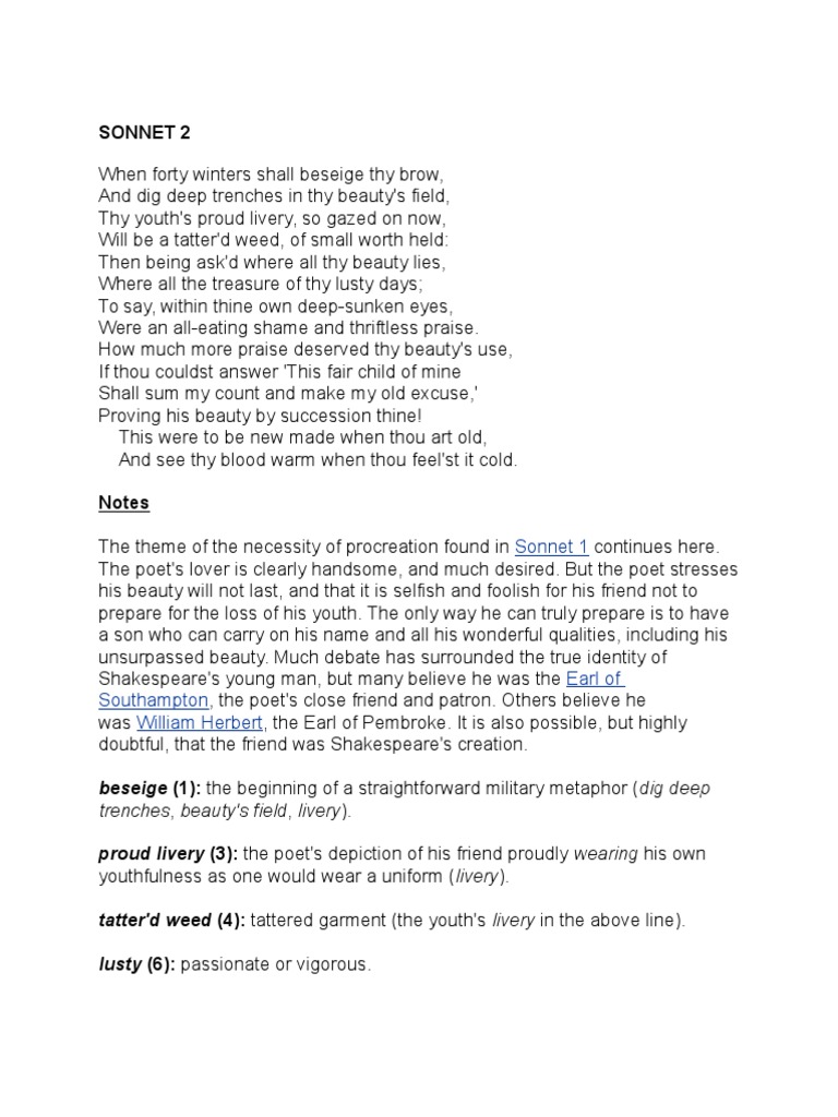 SONNET 2 - Beauty's fleeting nature | PDF