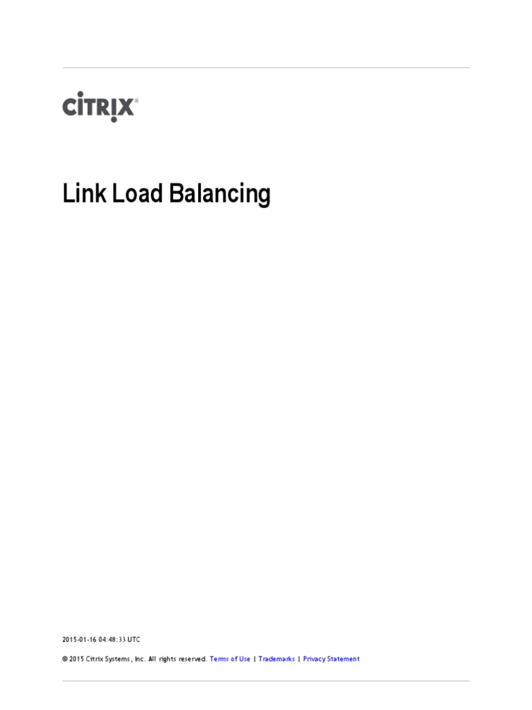 NetScaler 10.5 Link Load Balancing | PDF | Load Balancing (Computing) | Ip Address