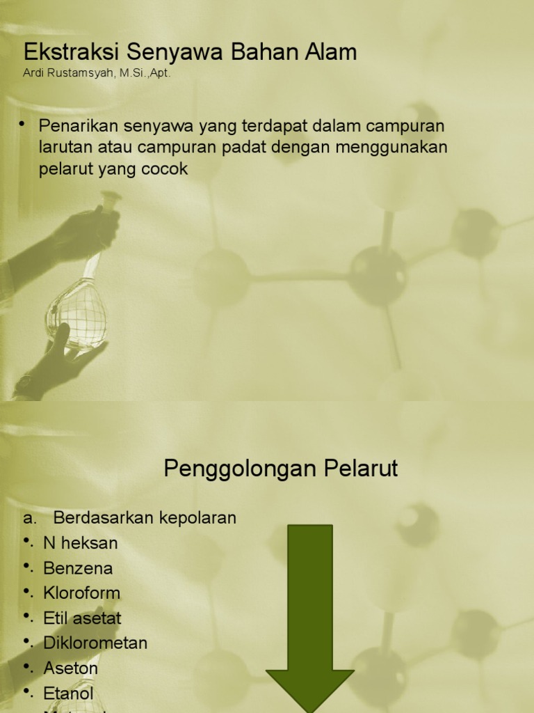 Ekstraksi Senyawa Bahan Alam | PDF