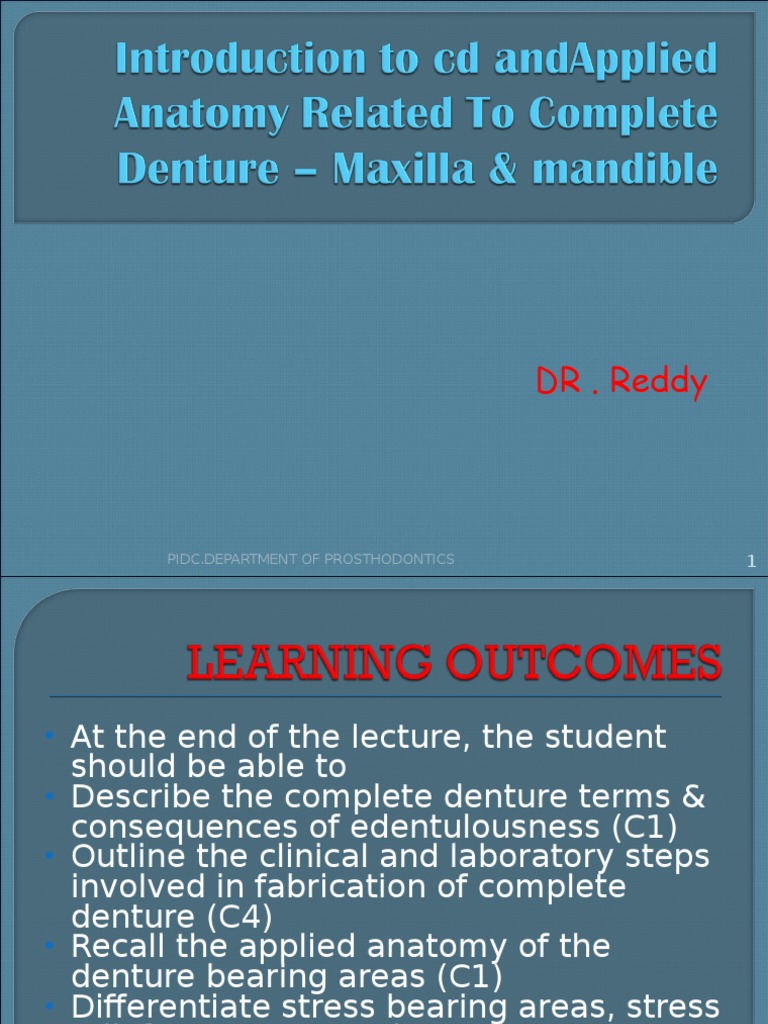 Maxilla and Mandible Denture Anatomy | PDF | Dentures | Tongue