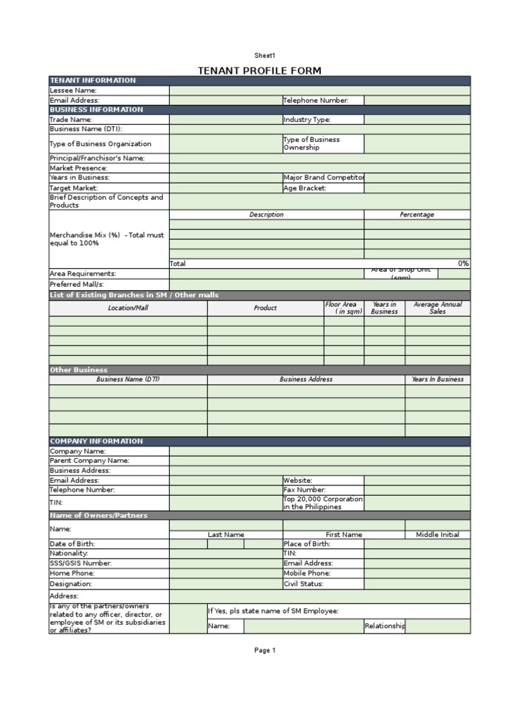 Tenant Profile Updated | Download Free PDF | Shopping Mall | Email