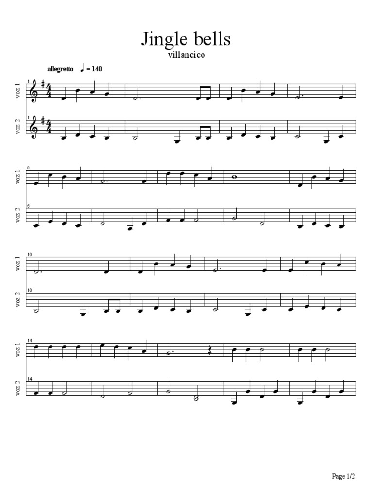 Jingle Bells 2 Violins | PDF